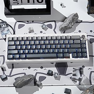 mintcaps Shine Through Keycaps -133keys PBT Doubleshot keycaps Gradient Side Print Cherry Profile Keycap Set for 60% 65% 75% 100% Cherry Gateron MX Switches Mechanical Keyboard