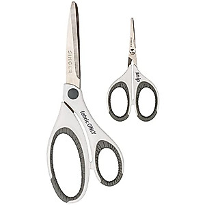 SINGER 07175 Sewing and Detail Scissors Set with Comfort Grip,White,pink