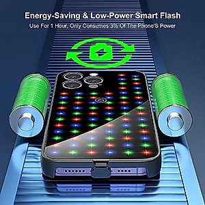 YOLOLAND iPhone 14 Pro Max Phone Case, RGB Led Luminous Phone Case, Starry Sky Shining, Colorful Flashes