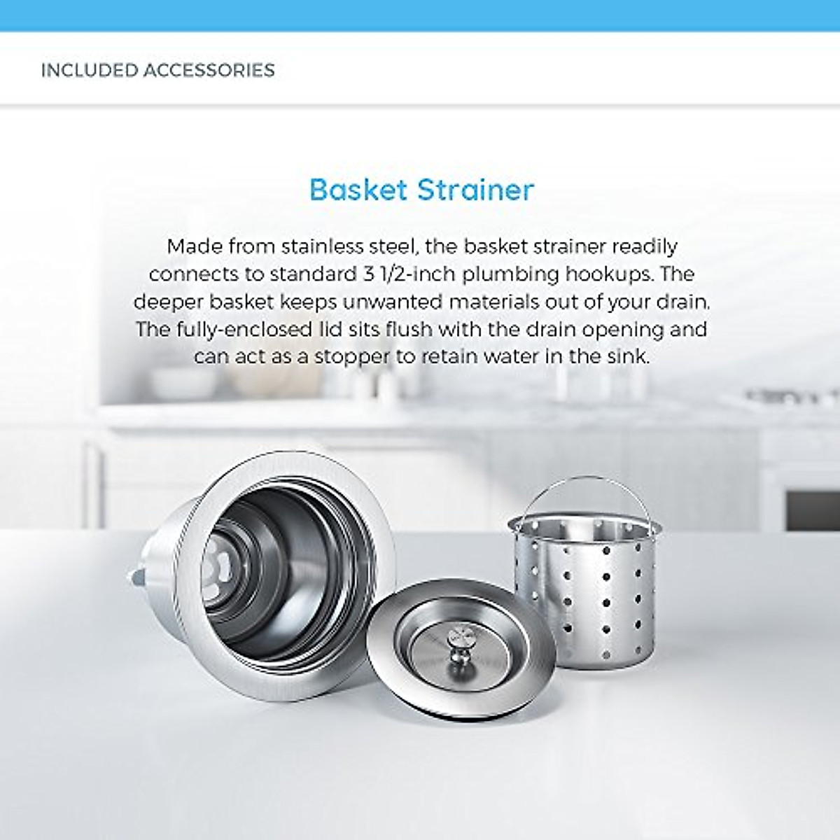 US1022T Topmount Double Equal Bowl Stainless Steel Sink, Ensemble