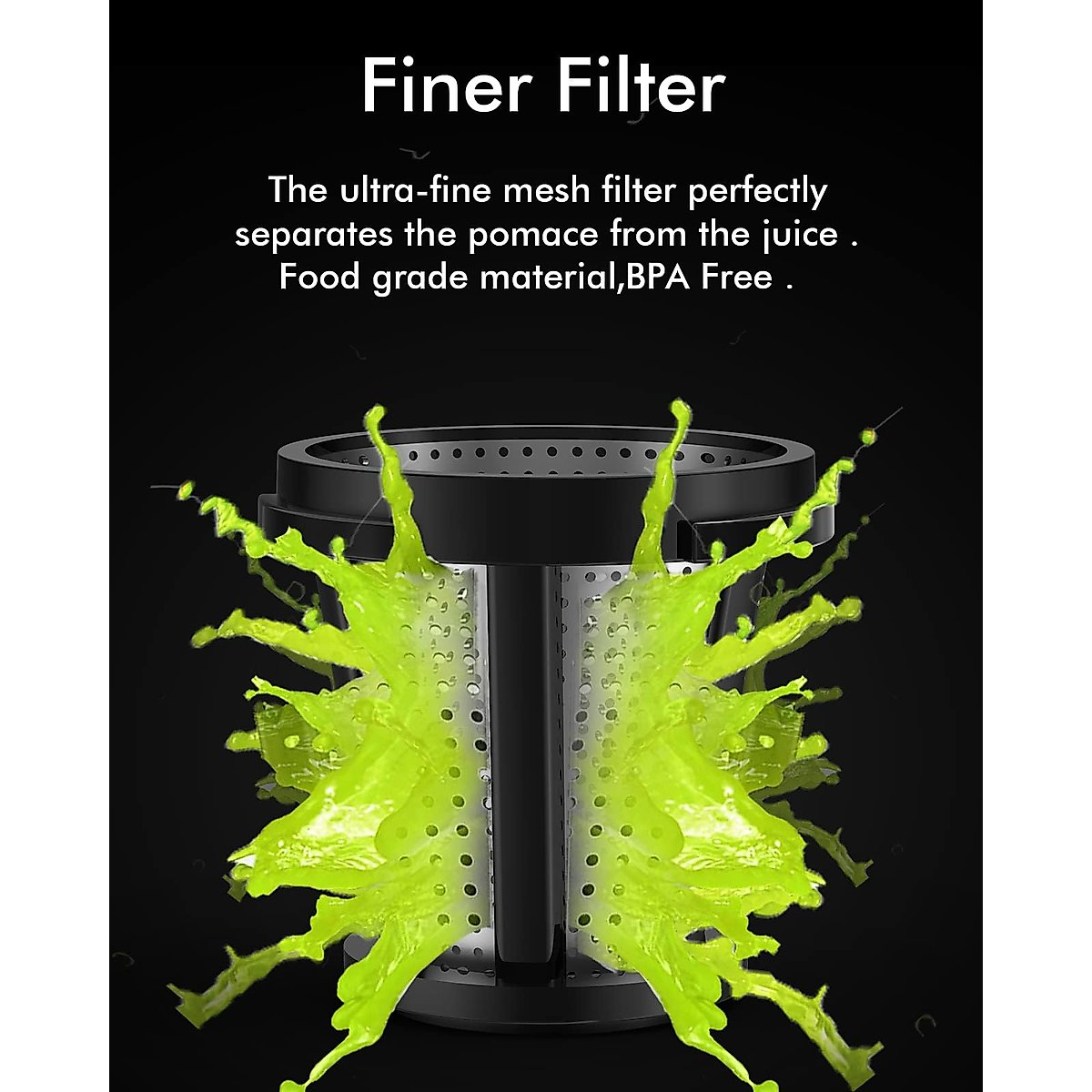 Slow Masticating Juicer Machines, SiFENE Cold Press Juicer for Fruit & Vegetable, 90% Juice Yield Maker Extractor with Soft/Hard Modes, Quiet Motor & Anti-Clog System, Easy to Clean