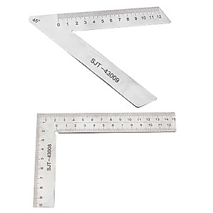 Angle Ruler With Clear Scale Stainless Steel 45 Degree 90 Degree Square Ruler Lightweight Angle Ruler Used For Construct