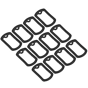 Abaodam Mens Necklaces Black Choker Necklace 12 Pack Dog Tag Silicone Silencer Black Dog Tags Silencers Dog Tags Silencers for Id Tags Rubbers to Reduce Noise and Tag Collar Choker Men Necklace