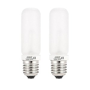 VSTAR 2 Pack JDD Type 150W 110-130V E26/E27 (Standard Edison Screw) Frosted Halogen Light Bulb, Replacement Modeling Bulb for Photo Studio Strobe Lighting (2 Pack)