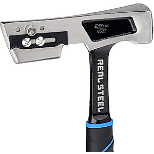 Real Steel 28 Oz Steel Roofing Hammer Shingler’s Hatchet Hammer with Rubber Handle (0522)