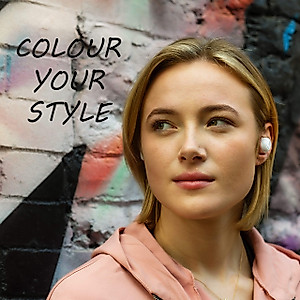 BoomPods Boombuds GS True Wireless - Bluetooth Earbuds IPX5 Water Resistant/Sweatproof Ergofit, Portable Magnetic Charging Case, Best Sports Earphones (White)