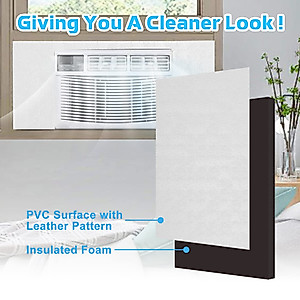 Air Jade Window Air Conditioner Side Panels, Full Surround Insulated Foam Cover for Indoor Window AC Unit, Window AC Seal Kit for Summer and Winter, White