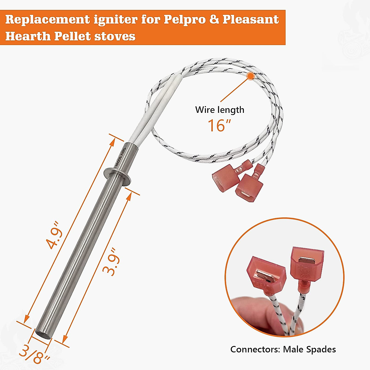 YAOAWE Replacement Igniter Part SRV7000-660 for Pelpro & Pleasant Hearth Pellet Stoves, 300W Ignitor