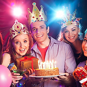 Civaner 17 Pcs Princess Party Crowns Set Princess Party Favors DIY Crown for Kids Supplies Tiaras Making Kit with Diamond Stickers Princess Party Supplies(Gold)