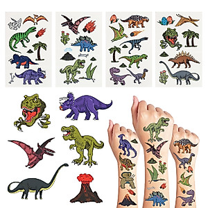 24 Sheets Dinosaur Temporary Tattoos, Birthday Decorations Dinosaur Party Favors