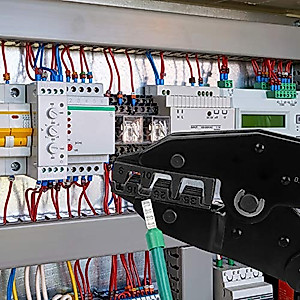 iCrimp Ratcheting Crimping Tool Set 8 PCS - Quick Exchange Jaw for Heat Shrink, Open Barrel, Insulated and Non-Insulated Ferrules AWG 20-2