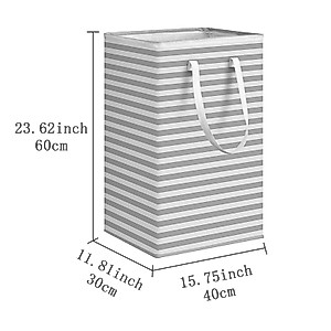 Dafape Laundry Basket, 75L Large Laundry Hamper Clothes Hamper with Handles Collapsible Tall Laundry Bin for Bedroom Bathroom Dirty Clothes Closet Foldable (Gray)