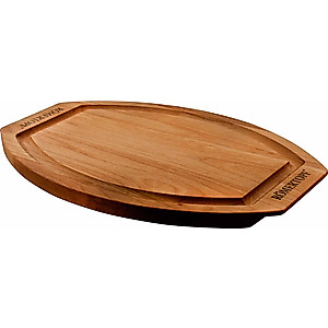 Romertopf With Juice Grooves, Made in USA Wooden Cutting Board, 16 Inch, Brown