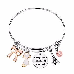 AKTAP The Aristocats Inspired Jewelry Cat Marie Bracelet Everybody Wants to Be a Cat Gift for Comic Movie Lovers (Cat Marie Bracelet)