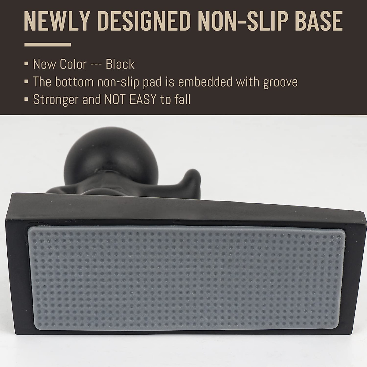 Cute Door Stop, Decorative and Sturdy, Well Designed Door Stopper, Effective to Hold Your Door Open, 1 Pack, Black (Patented)