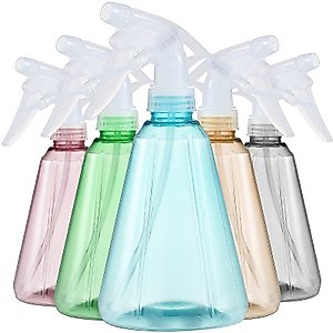 Spray Bottles Pack of 5 Water Squirt Bottle 17 oz Adjustable Empty Plastic Storage Container for Cleaning Solutions, Gardening, Pets, Plants, Hair Misting, Leak Proof, BPA Free, 5 Colors