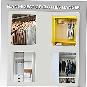 Housoutil 16 Pcs Clothes Rail Flange Shower Rod Holder Shower Curtain Rod Holder Socket Holders Closet Rod Brackets Curtain Rod Ceiling Mount Ceiling Mount Drapery Closet Rod Support Ceiling