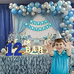 TONIFUL 8 Inch Blue Glitter Number 1 Table Centerpiece 0-9 Blue Birthday Party Decorations,Blue Digit 1 for Birthday,Chrismas,Graduation,Bridal Shower,Valentine's Day,Anniversary Party Supplies