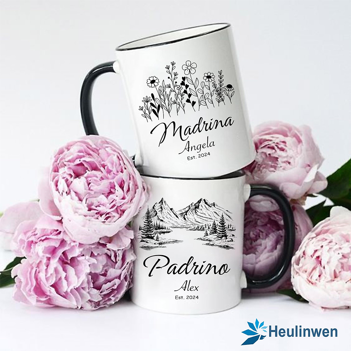 Heulinwen Godparents Proposal Gifts, Madrina and Padrino Coffee Mugs Set of 2, Quieren Ser Mis Padrinos De Bautizo, Padrinos De Bautizo Propuesta, Quieres Ser Mi Madrina De Bautizo (Est 2023)