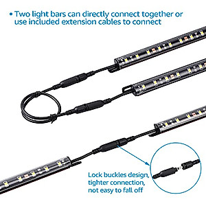 TORCHSTAR LED Safe Lighting Kit, (4) 12 Inch Linkable Light Bars + Rocker Switch + UL Power Adapter, 600LM, Input 100-240V, for Under Cabinet Gun Safe Locker Closet Showcase, 5000K Daylight