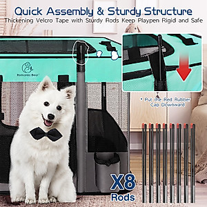 Dog Playpen,Pet Playpen,Foldable Dog Cat Playpens,Portable Exercise Kennel Tent Crate,Water-Resistant Breathable Shade Cover, Indoor Outdoor Travel Camping Use for Small Animals with Carrying Case(S)