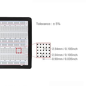 DaFuRui 1660 Tie-Points Solderless Breadboard Large Breadboard with Aluminum Back Plate for Arduino