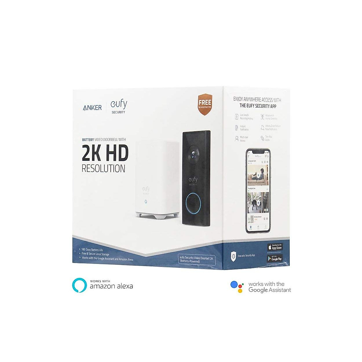 Anker eufy Video Doorbell 2K, Black (E82101W3-99)