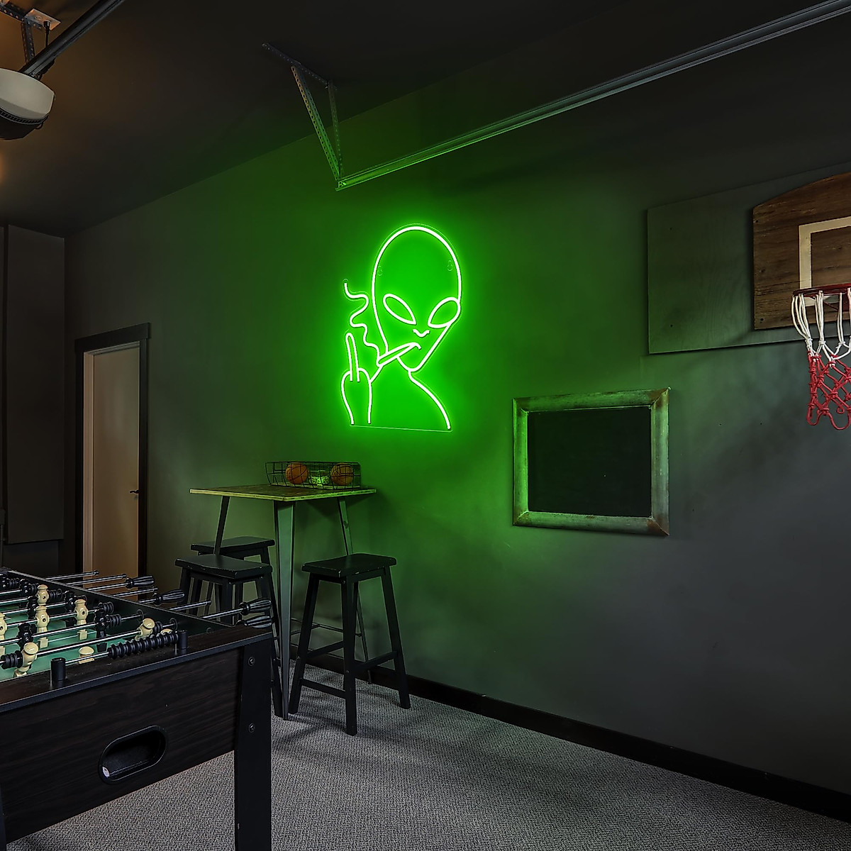 Kavaas Alien Neon Sign, Green Smoking Alien LED Light for Game Room, Party, Bar, Man Cave Decor | Alien Light Wall decor - Best Gifts for Alien Fans, Teenage Boys, Kids (Style - Alien1)