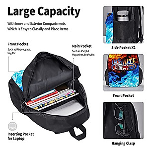 3-Piece Unisex Backpacks Set Including Travel Daypack, Lunch Tote Bag And Pencil Case Combination For Men Women