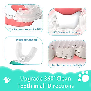 Azanxo Kids U Shape Whole Mouth Toothbrush Heads, Soft Tooth Brush Head for Sonic Ultrasonic Automatic Electric Toothbrush U Shaped (S for Aged 2~6)