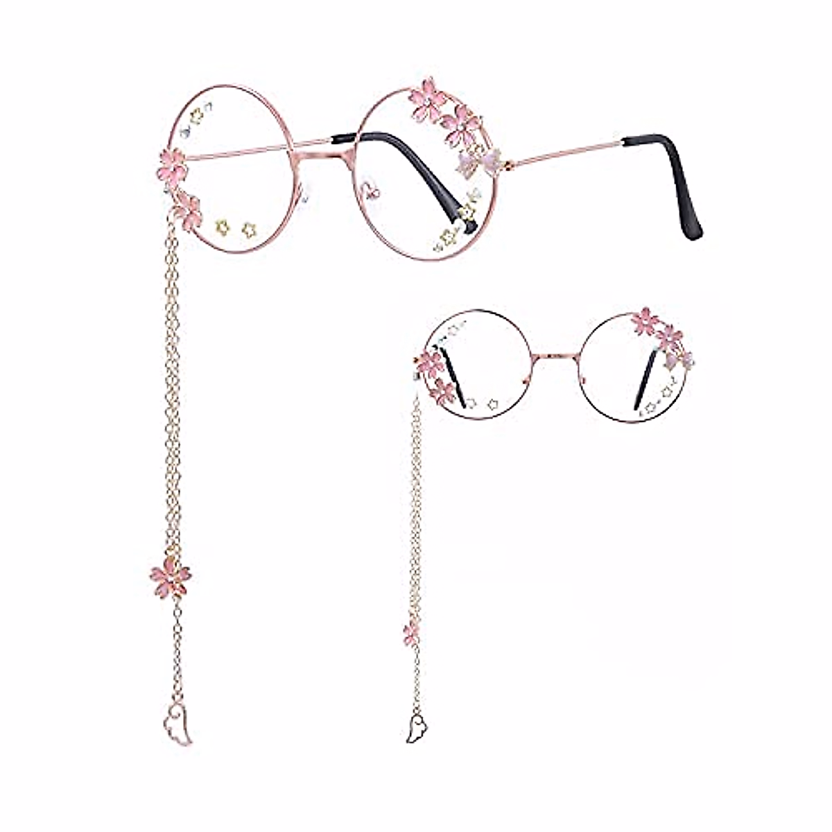 Kawaii Glasses With Chain Kawaii Accessories Glass Case Included Cute Glasses Cosplay Accessories Kawaii Sakura Accessories