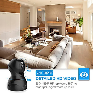 Syeh Security Camera 1536P Pet Camera Wireless WiFi Home Camera Full, 720p