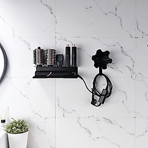 GENCAM Airwrap Wall Mount Organizer for Shark Flexstyle, Aluminum Alloy Storage Holder for Shark 430/440 Flexstyle, Wall Mount Holder for Shark Flexstyle and Attachments (Black)