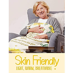 InnoBeta Grammy Sunflower Throw Blanket - Flannel Blankets Gifts for Grammy - Grammy Gift from Grandchildren on Mother's Day, Christmas, Birthday, Thanksgiving - 50" x 65"