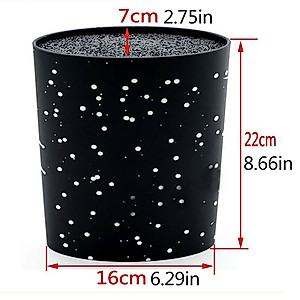 KeepingcooX Universal Oval Knife Block - Easy to Clean & Compact Storage for up to 12 Kitchen Knives with Unique Slot Design to Protect Blades & Secure Safely (Black Oval)