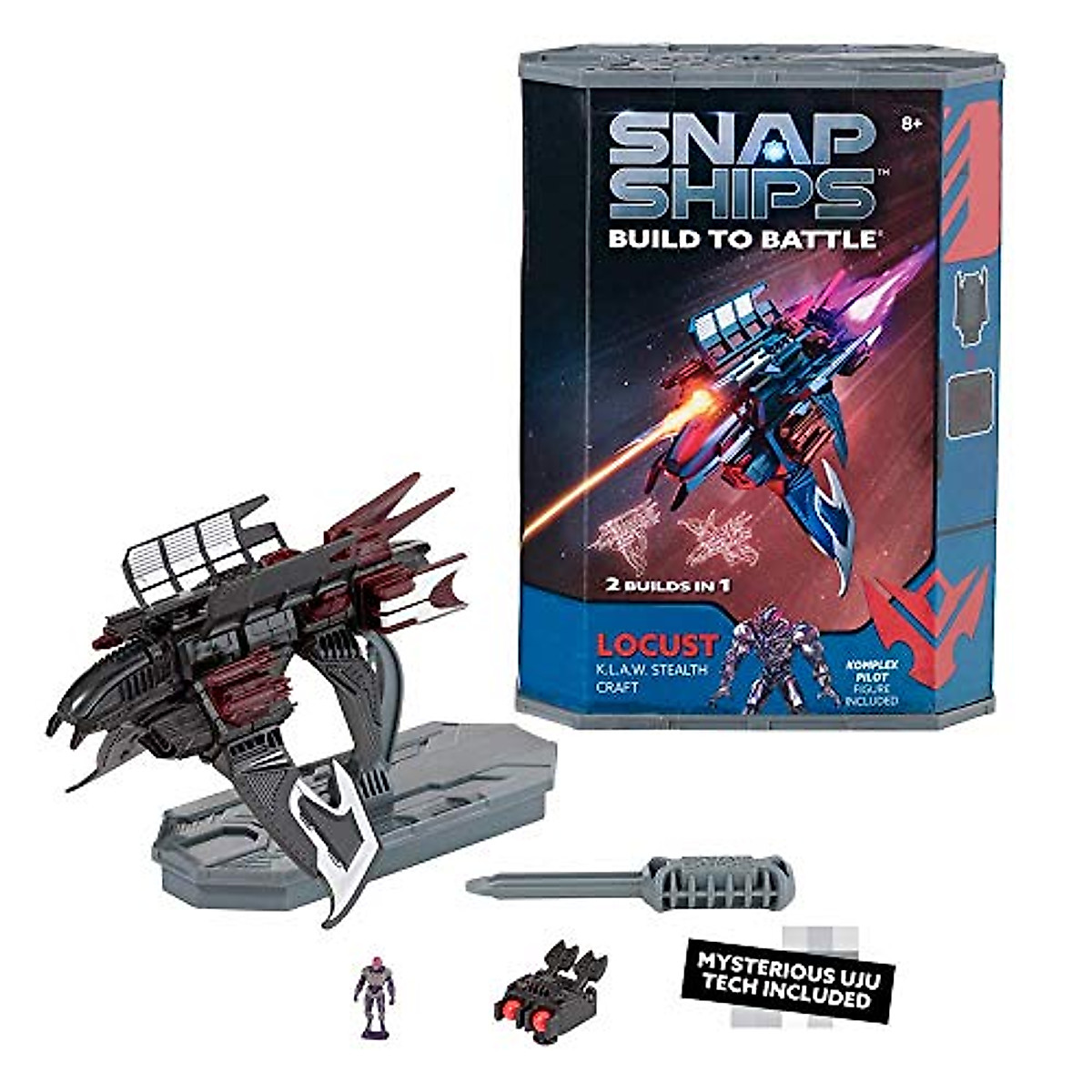 Snap Ships — Locust K.L.A.W. Stealth Craft — Construction Toy for Custom Building and Battle Play — Ages 8+