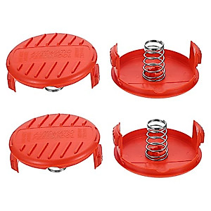 Asakkura 4 Sets Spring Gardening Garden Accessory Spool with Rc- Cover Replacement Cutting Mower and Covers Accessories Lawnmower Parts Trimmer for Lawn Springs Grass Cap