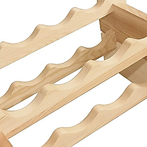 DlandHome 60 Bottle Capacity Stackable Storage Wine Rack 6-Tier Standing Bottles Wood Storage Shelf DUS-BY-WS002