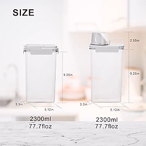 NBILIC Cereal Containers Storage Cereal Dispenser For Pantry Organization BPA Free Food Containers With Lid, Meal Rrep Containers Reusable (L-8PCS)