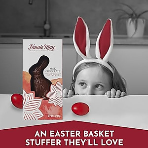 Fannie May, 6 Count Solid Assorted Dark Chocolate, Milk Chocolate and White Confection Bunnies, Easter Basket Stuffers, 3 oz Each
