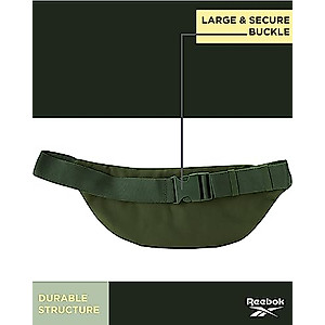Reebok Fanny Pack - Foundation Lightweight Waist Belt Bag - Crossbody Bag for Gym, Running, Hiking, Festivals, Sports, Varsity Green