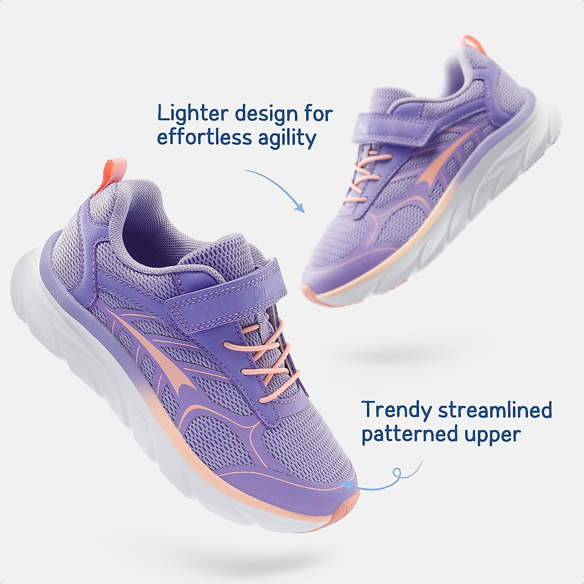 DREAM PAIRS Boys Girls Sneakers Kids Tennis Running Shoes EZ-ONs EZ-Plays Athletic Sport Gym Lightweight Breathable Shoes,Size 2 Little Kid,Purple/Pink,SDRS2326K