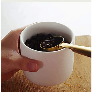 Mozacona Ceramic Pure Color Sugar Bowl Spice Jar Storage Pot with Wooden Lid