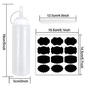 YIMIDM Squeeze Bottles, Condiment Squeeze Bottles, 3 pcs Squeeze Bottles for Sauces, 8 Ounce Sauce Bottle