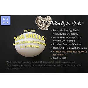 ESVK Chicken and Bird Feed Calcium Supplement | for Healthy Eggs Natural Flaked Oyster Shell - 8 Pounds (Pack of 1) | Made in USA