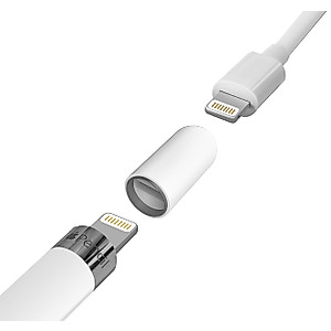 TechMatte Non-Magnetic 2-in-1 Cap Charging Adapter Compatible with Apple Pencil 1st Generation, Female to Female Charger Connector Cap