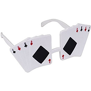 Loftus International Star Power Poker Themed Jack Queen King Ace Sunglasses, White, One Size