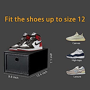 verklale Shoe Storage Box, Super Large 18 PACK Clear Plastic Stackable Shoe Organizer, Drawer Type Front Opening Shoe Holder Containers for sneaker