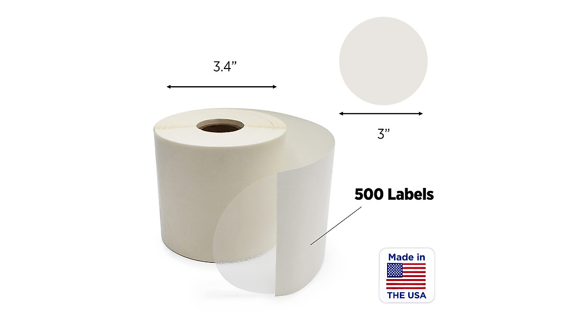 ChromaLabel 3" Clear Round Seals – 500 Per Roll