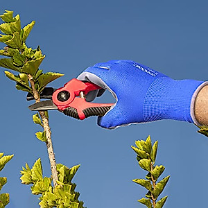 COOLJOB Large Size 10 Pairs Safety Work Gloves, Blue Gray, Nitrile Rubber Coated, Non-slip, Oil Resistant, Hand-friendly, Multi-purpose, Machine Washable